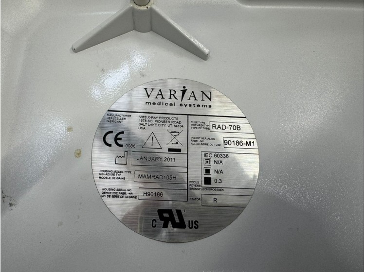 Varian RAD-70B YOM 2011 X-Ray Tube PN MAMRAD105H for Philips Sectra MicroDose